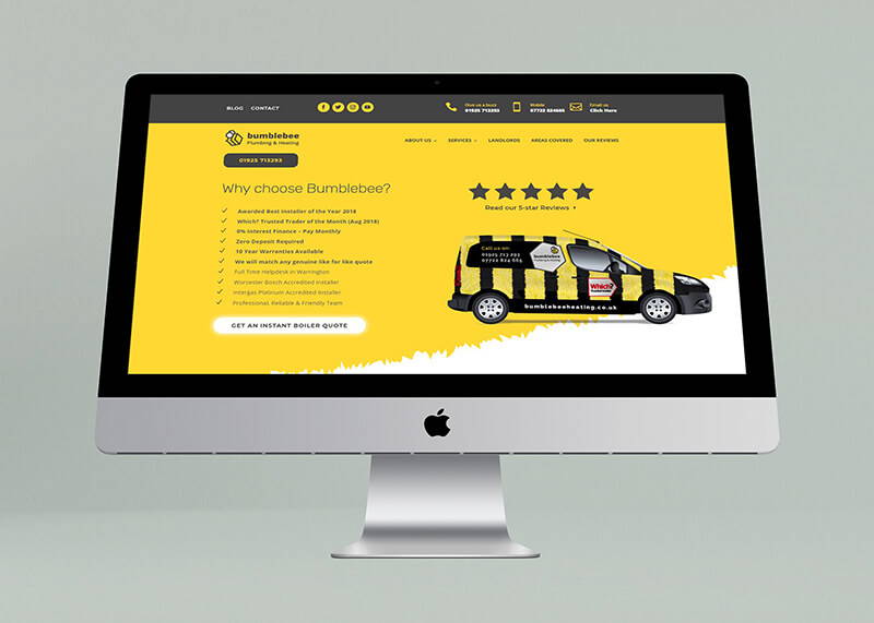 Bumblebee Heating - Macclesfield Website Design